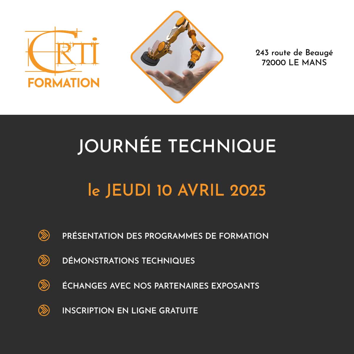 Découvrez le programme de la Journée Technique du 10 Avril 2025 - CRTI